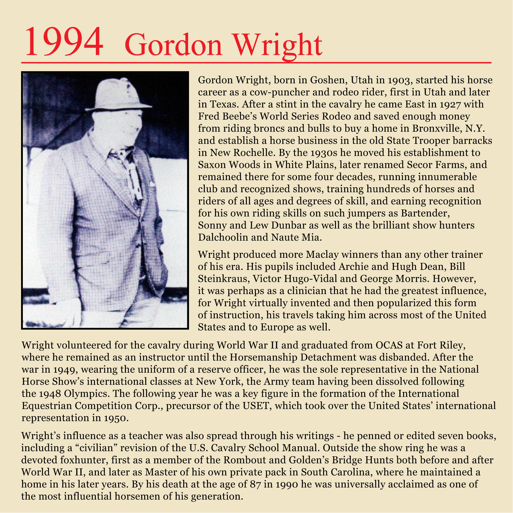 Gordon Wright, the Original Equestrian Influencer