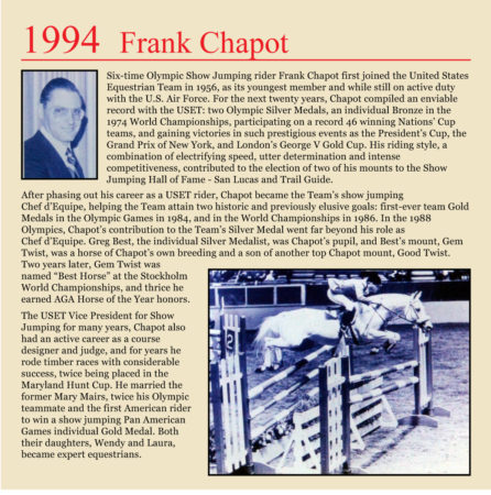 #HallOfFameThursday: Frank Chapot