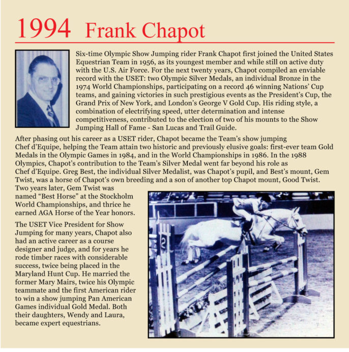 #HallOfFameThursday: Frank Chapot