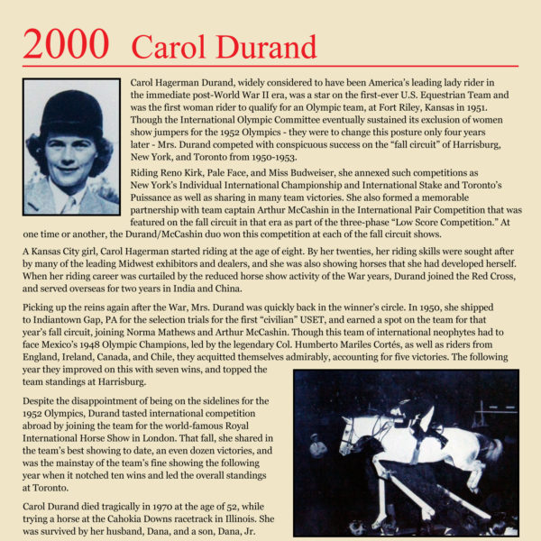 #HallOfFameThursday: Carol Hagerman Durand