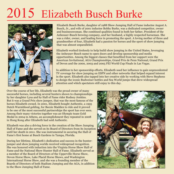 #HallOfFameThursday: Elizabeth Busch Burke