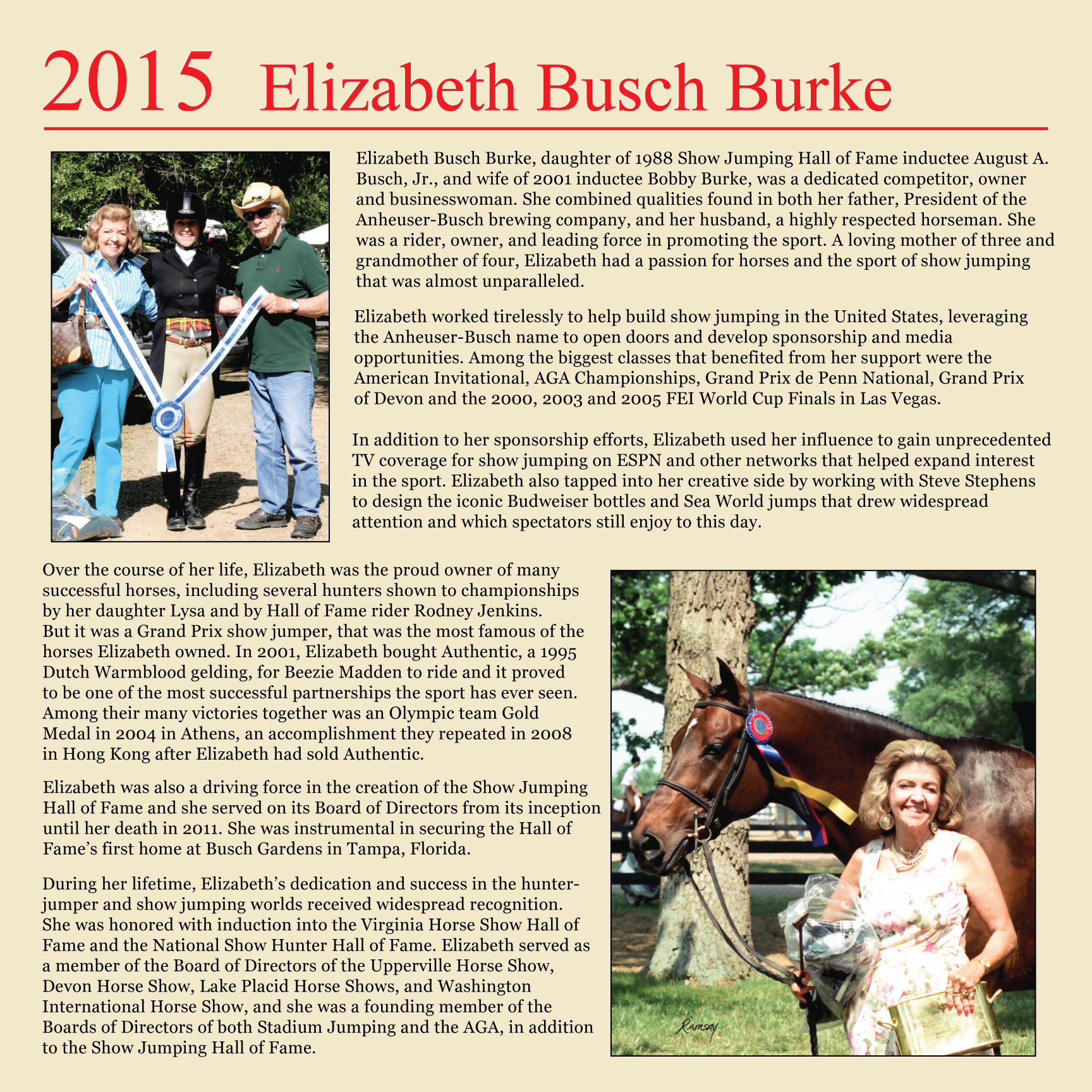 #HallOfFameThursday: Elizabeth Busch Burke